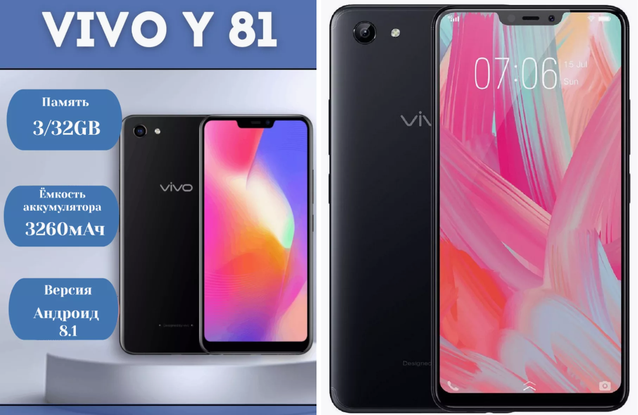 Смартфон Vivo Y81 3+32GB черный Б/У