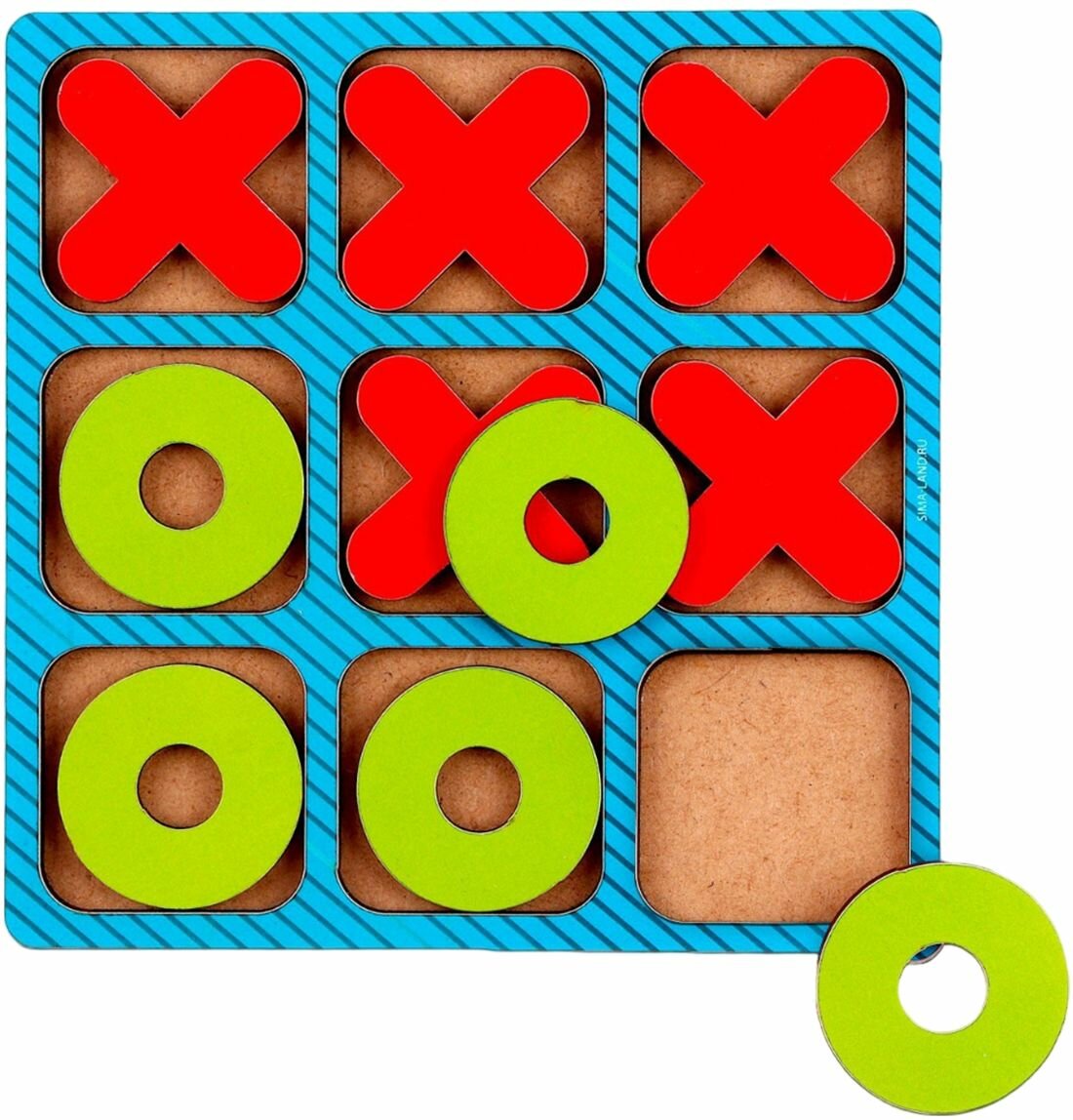 Настольная игра-головоломка "Крестики нолики", логическая игра для двоих, деревянная рамка-вкладыш, 10 деталей