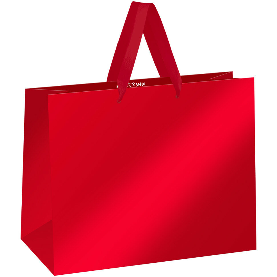 Пакет подарочный 32*26*12см MESHU "Red", матовая ламинация, 371055