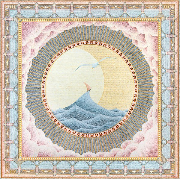 Копия картины словом любовь "На волне удачи"на льняном холсте (65 х 65 см)