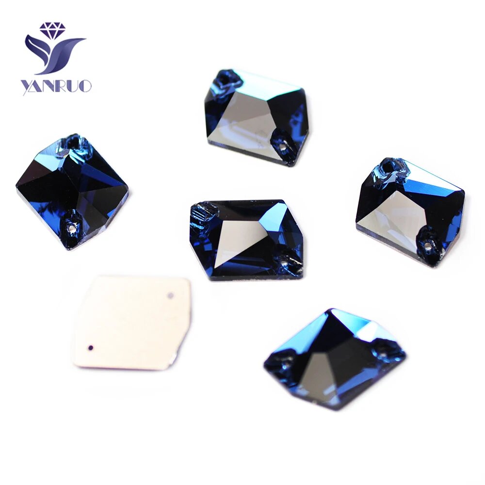 Стразы YANRUO 11x14mm, Синий Sapphire, 20шт
