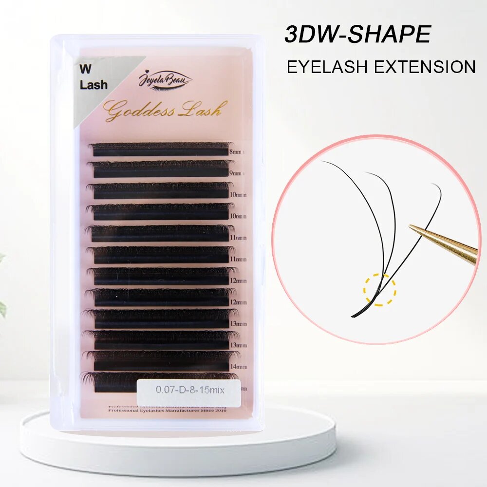 3DW-Shape ресницы для наращивания, D изгиб, 8-15MIX