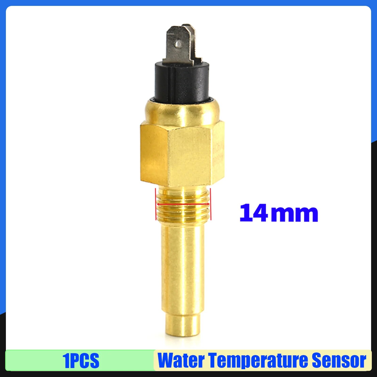Датчик температуры воды, 1 шт, 14 мм, 17 мм, 21 мм, датчик температуры воды для универсального счетчика двигателя, датчик 1/4 NPT 3/8NPT 1/2NPT 14mm