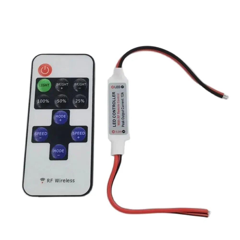 Светодиодная лента, Одноцветный пульт дистанционного управления диммер постоянного тока 12 В 11 клавиш, беспроводной мини радиочастотный светодиодный контроллер для светодиодной ленты SMD5050 3528 5630 3014