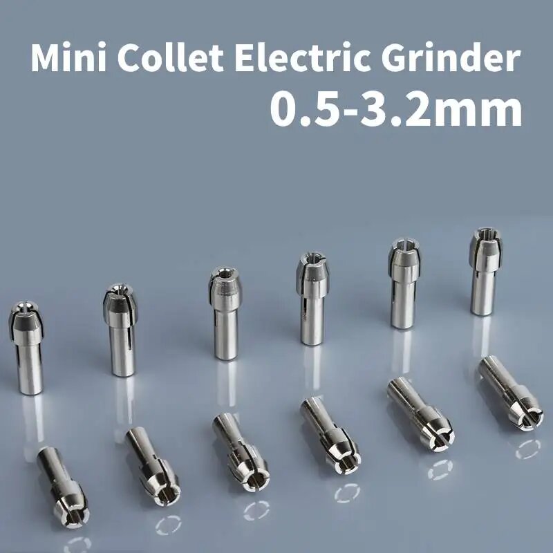 2 шт. 0,5 мм-3,2 мм мини-цанговая электрическая шлифовальная машина для вращающегося инструмента Dremel, аксессуары для электроинструментов, серебряная роторная дрель, аксессуары с замком 2.0mm