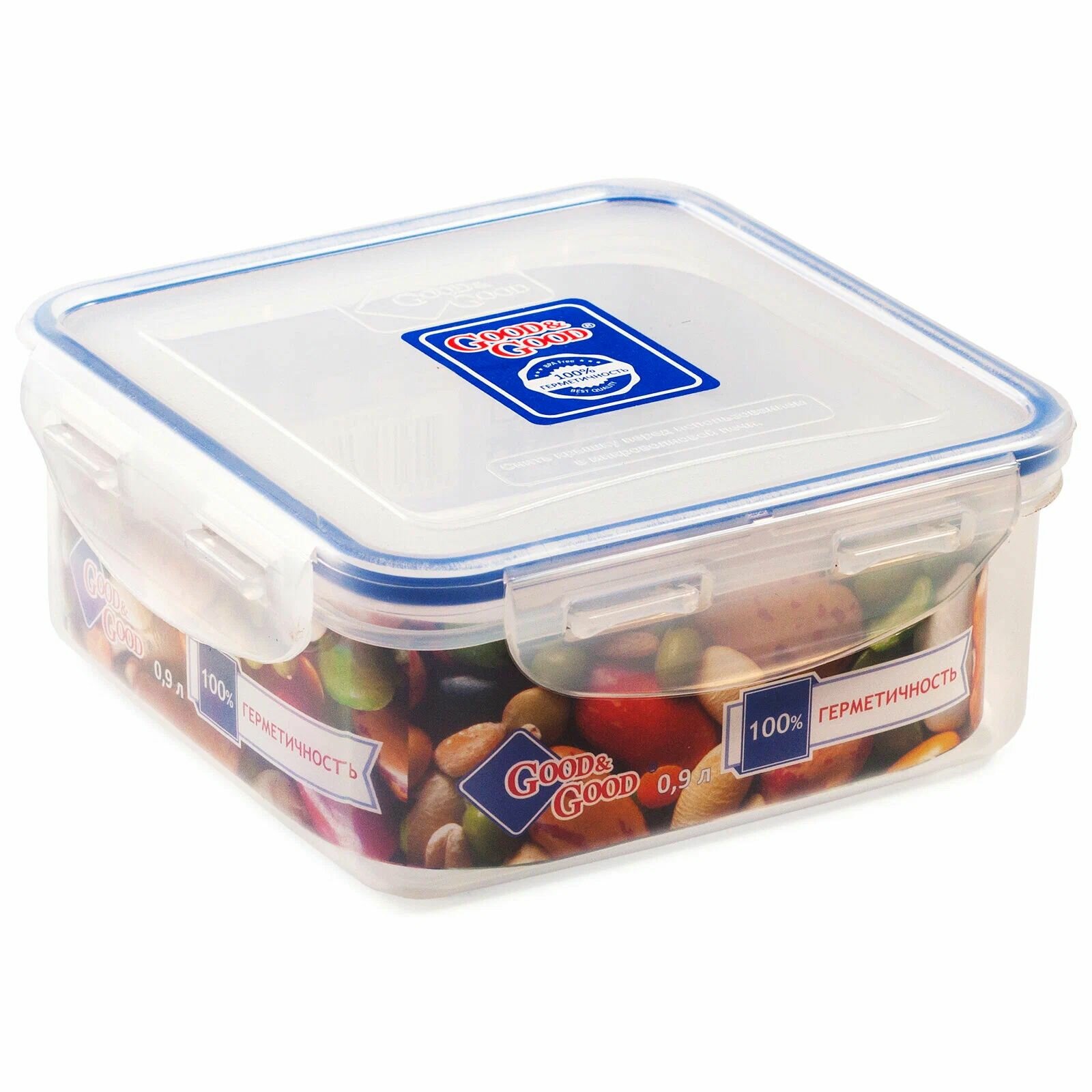 Контейнер для СВЧ Good&Good пласт квадрат 0,9л S2-1 прозрачный