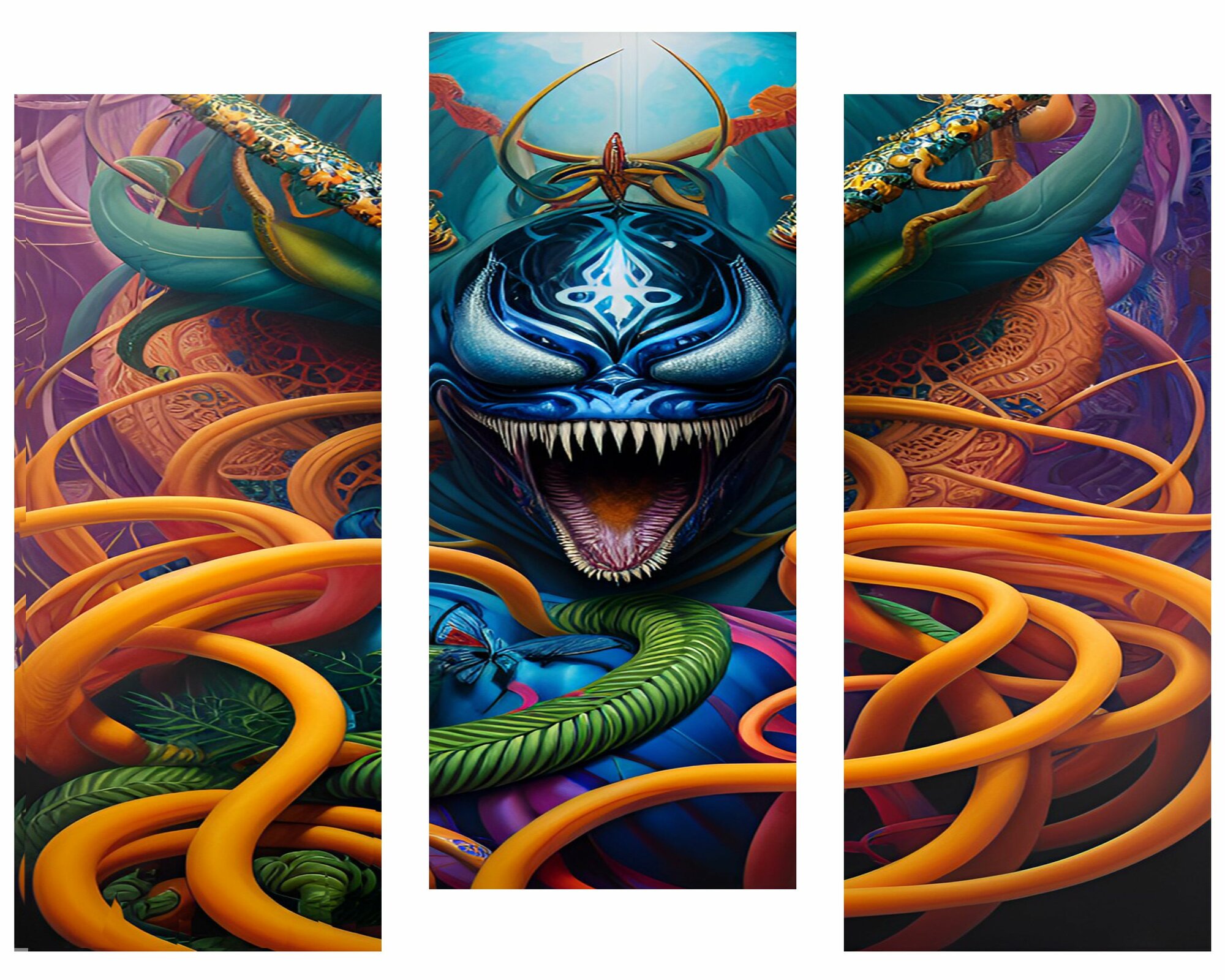 Модульная картина Цветной веном 90х70см