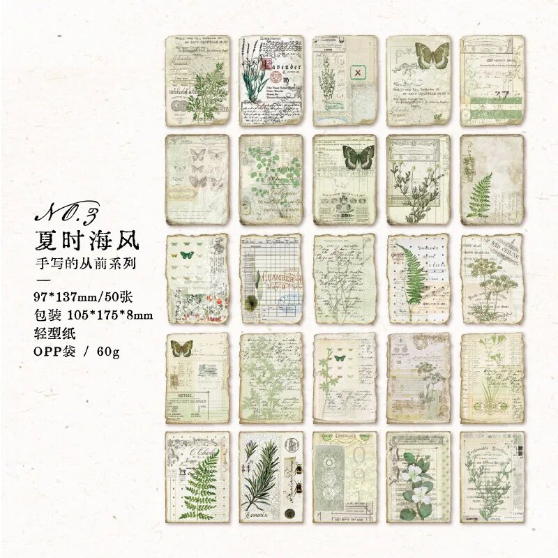 50 листов винтажный материал papaer ручной работы DIY дневник Скрапбукинг фоновая бумага ненужные принадлежности для журналов