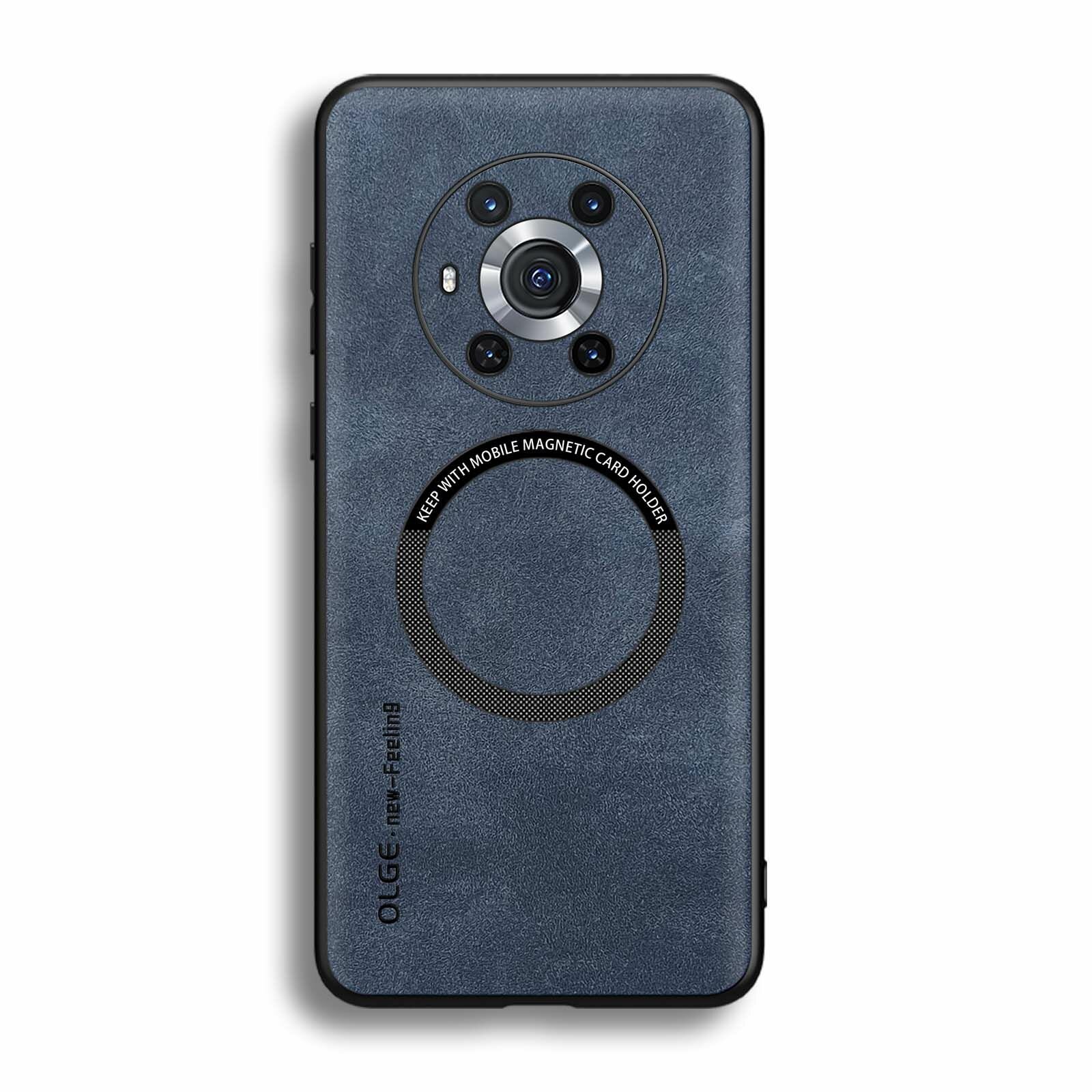 OLGE Для Huawei Honor Magic 3/Хонор Магик 3 кожаный чехол для телефона из овечьей кожи с магнитной крышкой Magsafe