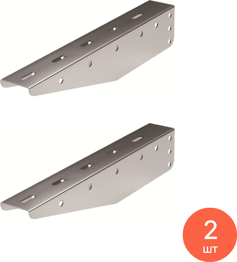 Консоль для кабельных лотков DKC / ДКС ВМ BBM5030 для монтажа трасс, оцинкованная стальная, толщина металла 1.5мм, длина основания 300мм / крепеж (комплект из 2 шт)