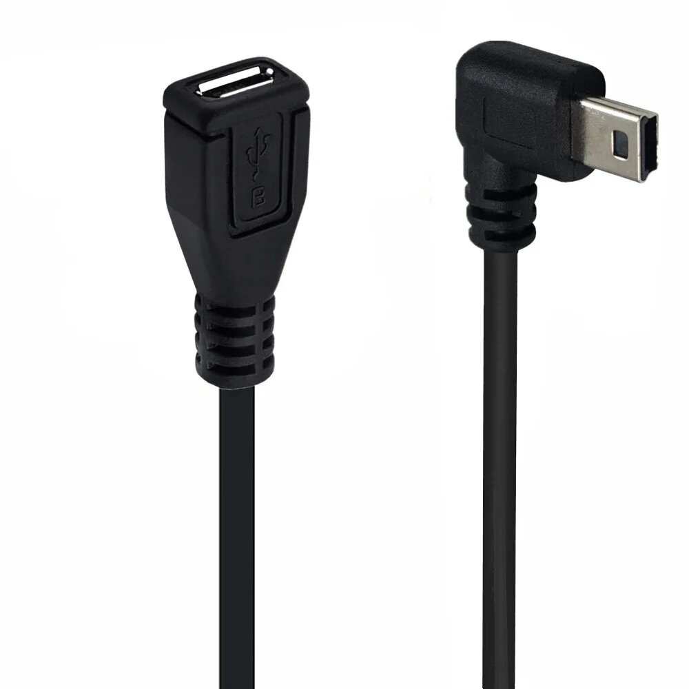 Кабель Mini USB - Micro USB 90° Right, 25см