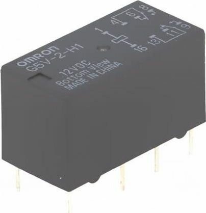 Реле OMRON G5V-2-H1 DC12 электромагнитное, субминиатюрное, DPDT, 2A, U, 1 шт