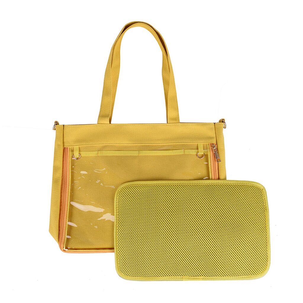 Японское желе из прозрачного полиуретана с завязывающейся пластиной, сетчатая сумка для обезболивания, сумка через плечо-желтый-сетчатая завязывающаяся пластина