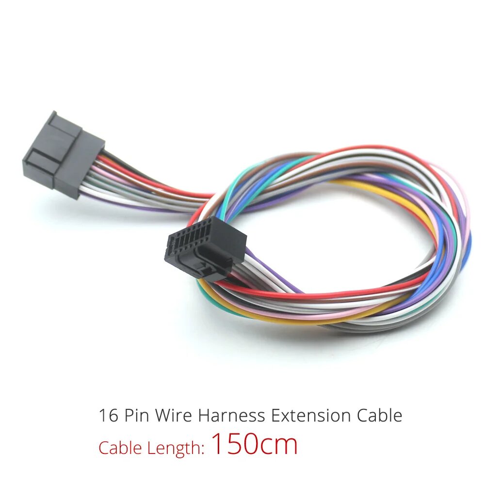 16-контактный удлинитель проводов, Комплект проводов, кабель питания для передачи звука, адаптер для Android, мультимедийный плеер, универсальный автомобильный стерео радиоприемник 150cm Cable