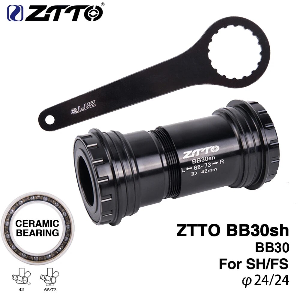 ZTTO MTB BB30 24 адаптер каретка алюминиевая для горных велосипедов Черный, BB30-24 BK CR -Tool