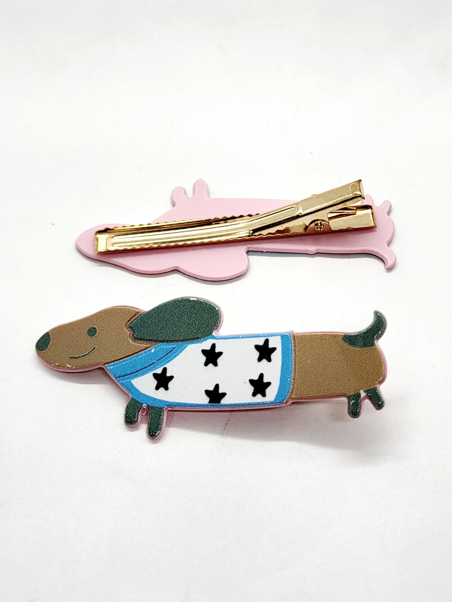 Набор зажимов для волос VERBA "Собачка Жорик", металл/каучук, 5 шт.