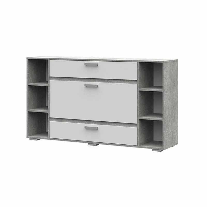 Комод «Денвер» КМ-02 ЛДСП, ателье светлый/белый (1500х354х836)