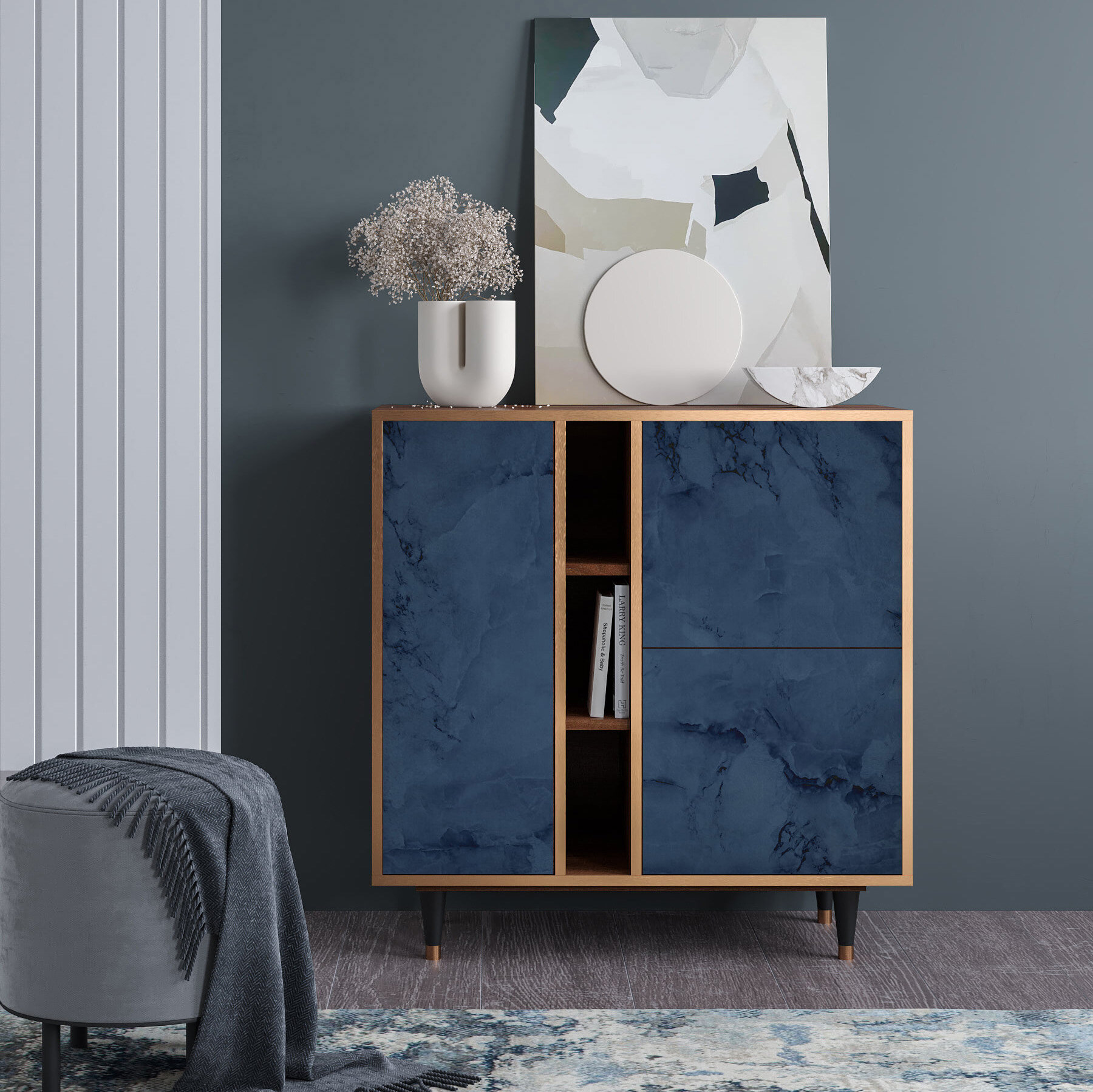Комод - STORYZ - BS5 Endless Galaxi, Размер - 94 x 96 x 41 см, Цвет корпуса - , Орех
