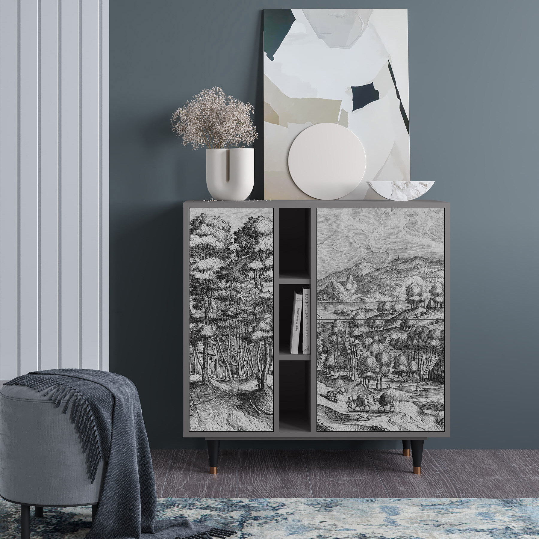 Комод - STORYZ - BS5 Rusticorum by Pieter Breugel, Размер - 94 x 96 x 41 см, Цвет корпуса - , Серый