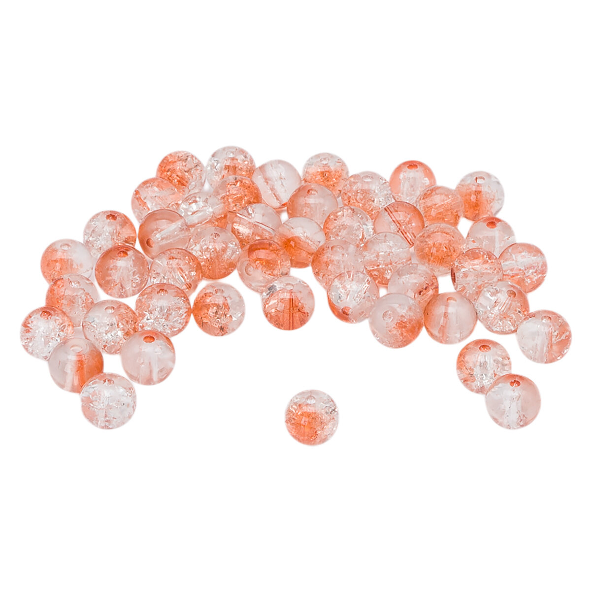 Бусины для рукоделия стеклянные 'Кракле' 8мм, 46 штук, Astra&Craft (SY 18 градиент прозрачный/бежевый)