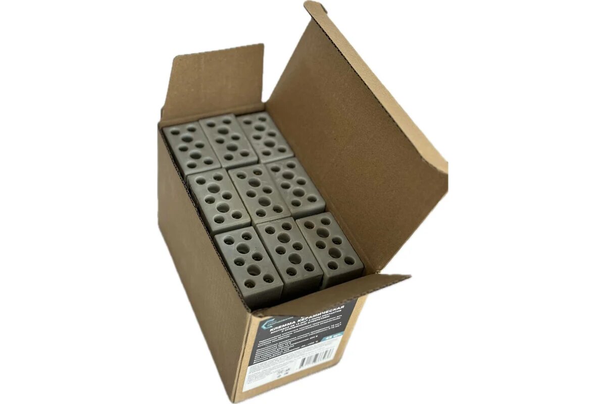 Спецоборудование клемма керамическая винтовая КВ 12 ММ2 3 пары контактов С крепежным отверстием 45 шт. 03-3/8-15А