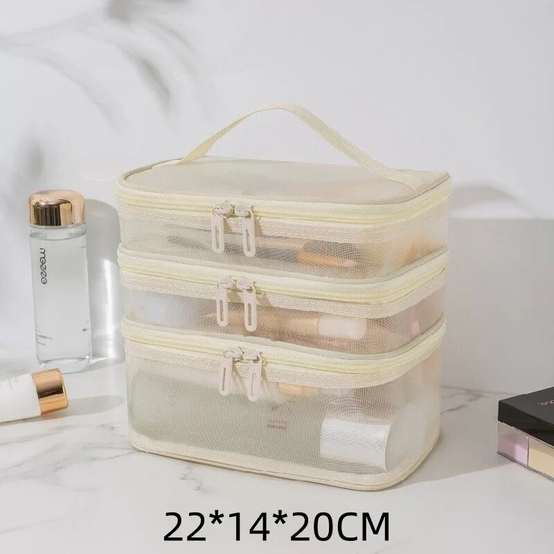 Travel Mesh Wash Сумка для хранения, Бежевый