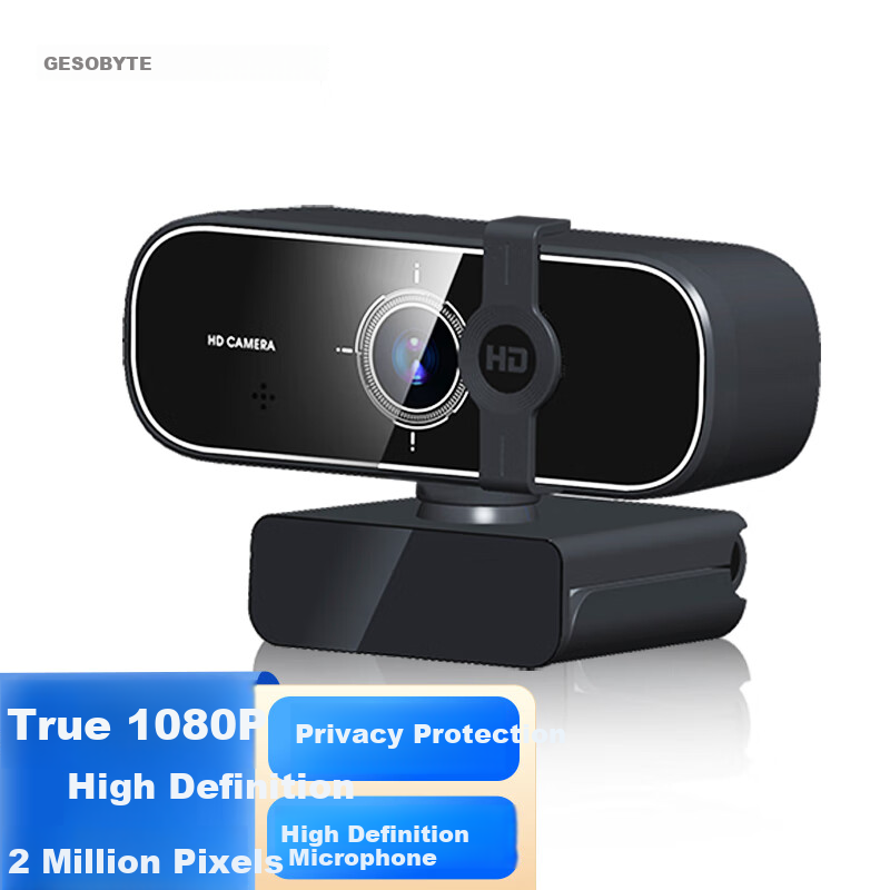GESOBYTE C301 1080P Wide Angle Full HD Live Computer Webcam Video Conference Online Teaching Exam Postgraduate Household Notebook Desktop USB Microphone