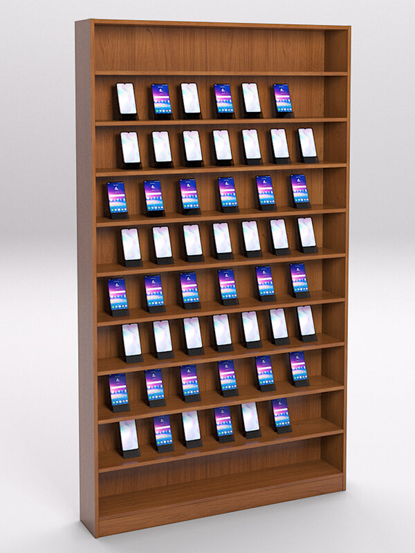 Стеллаж "сота" №1 для телефонов, Орех. Производитель товара - компания Westcom.