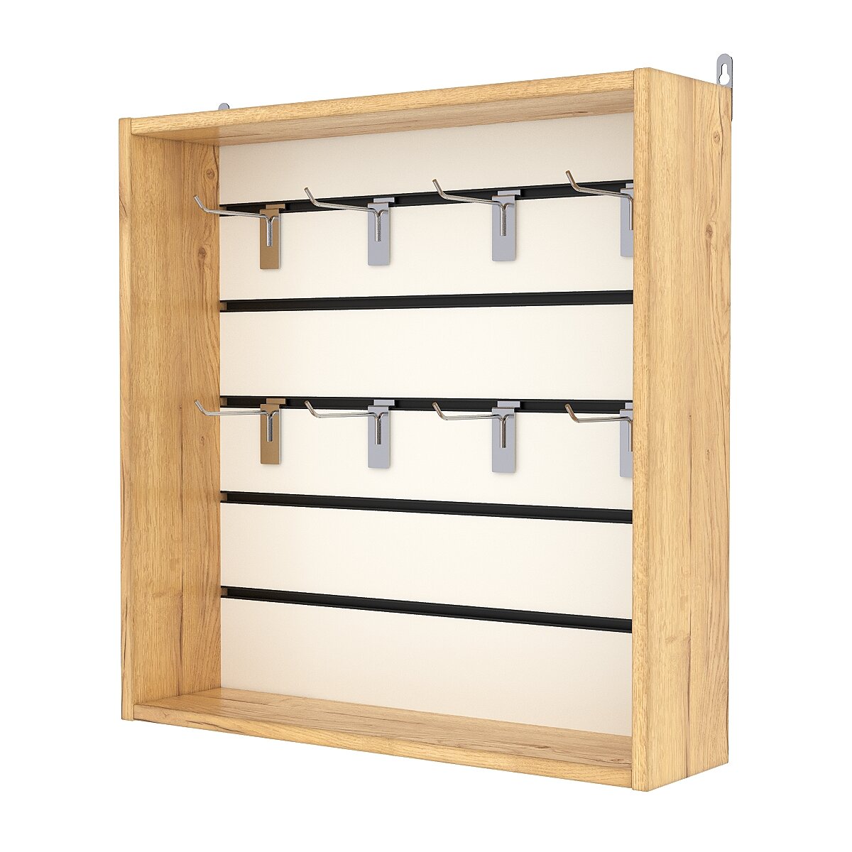 Витрина настенная №1-1В с экономпанелью, без полок, Дуб Золотистый