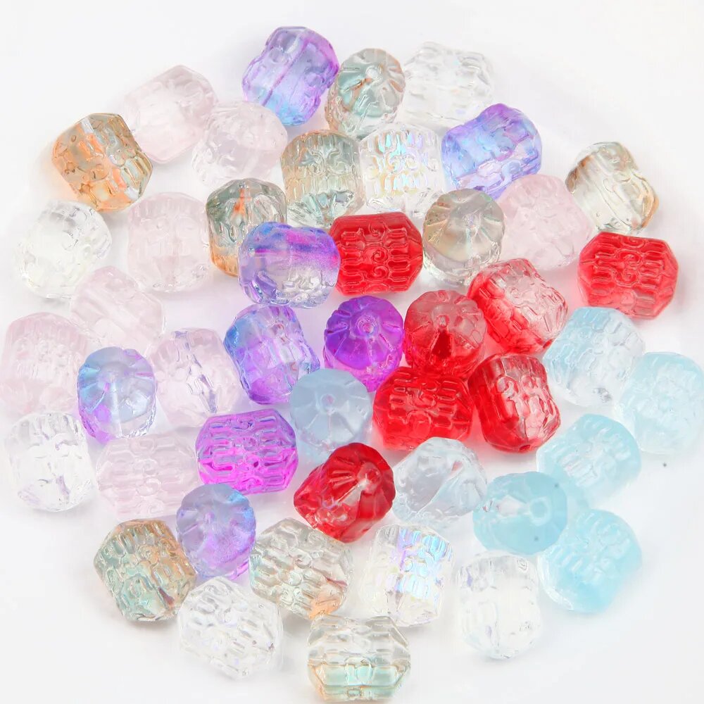 Стеклянные цилиндрические бусины QTOUYE 20 шт 10*12 мм 10