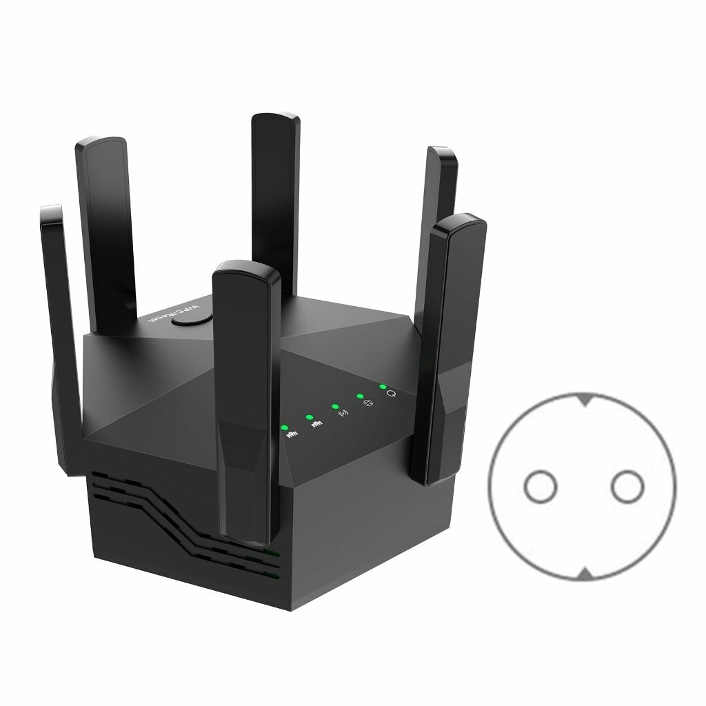 Усилитель сигнала Wi-Fi двухчастотный сквозной беспроводной ретранслятор king wireless repeater-Европейский стандарт-300 м черный