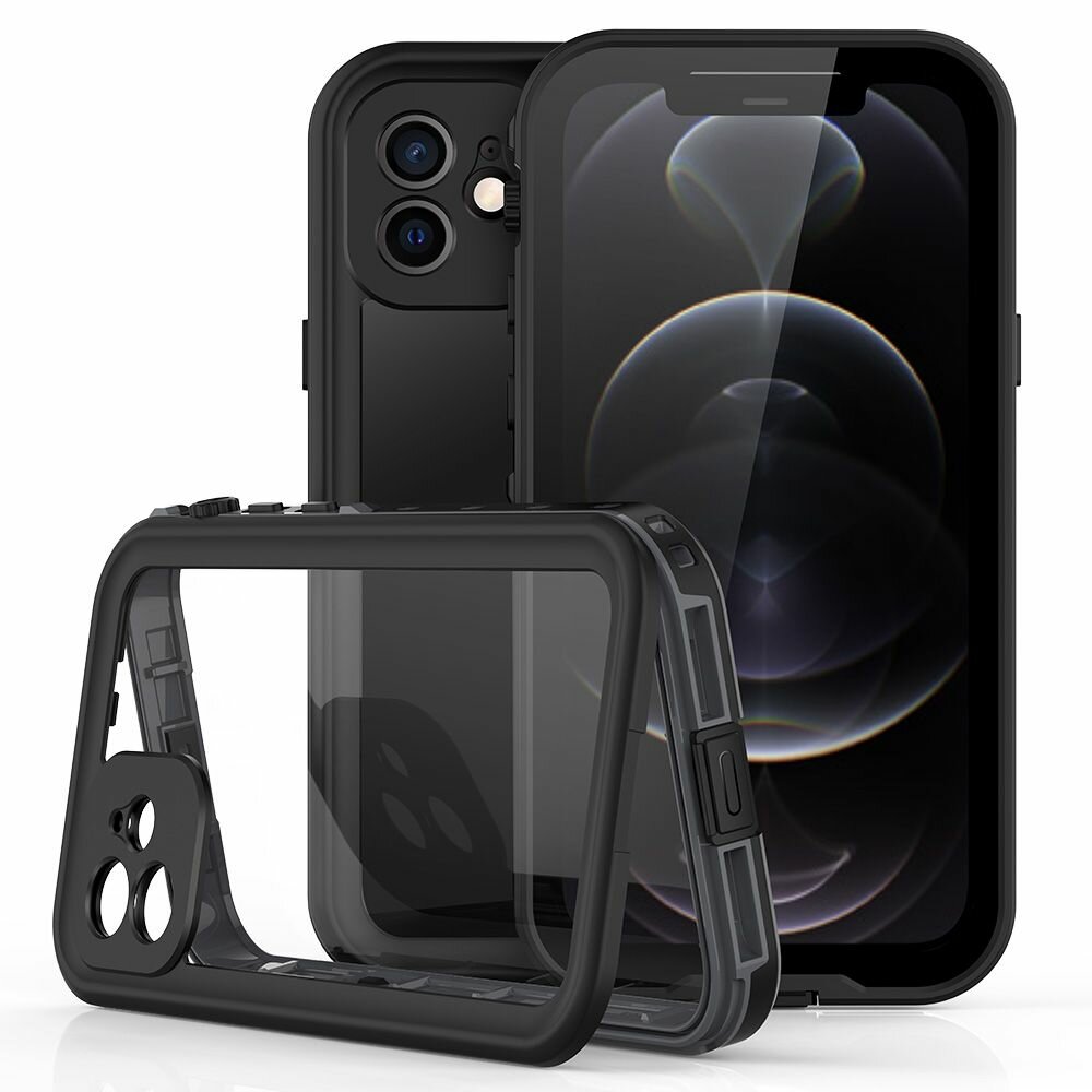 Чехол для iPhone 12 Микки Бич пластик черный