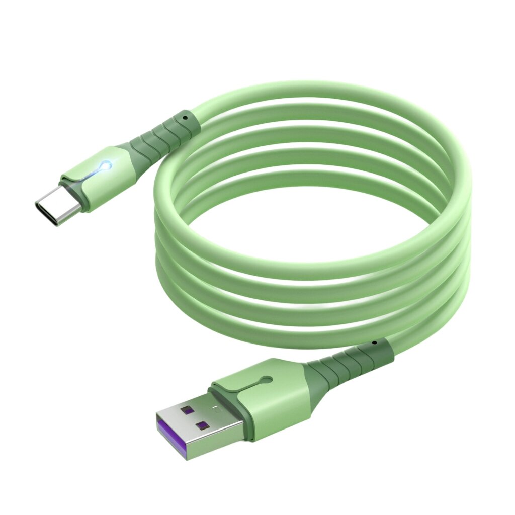 Практичный Светодиодный Кабель для зарядки с Технологией Быстрой Зарядки, Гибкие Аксессуары для Телефонов из Жидкого Силикона, Обеспечивающие Видимость в Ночное Время