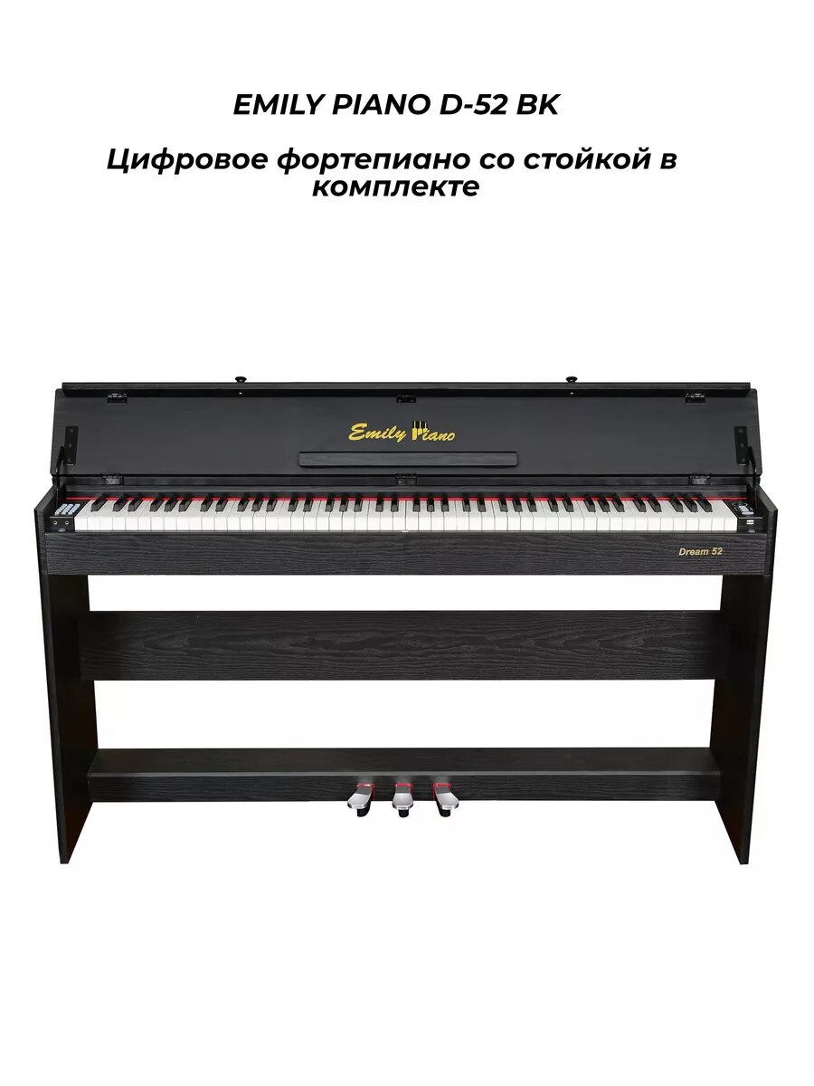 EMILY PIANO D-52 BK - Цифровое фортепиано с крышкой