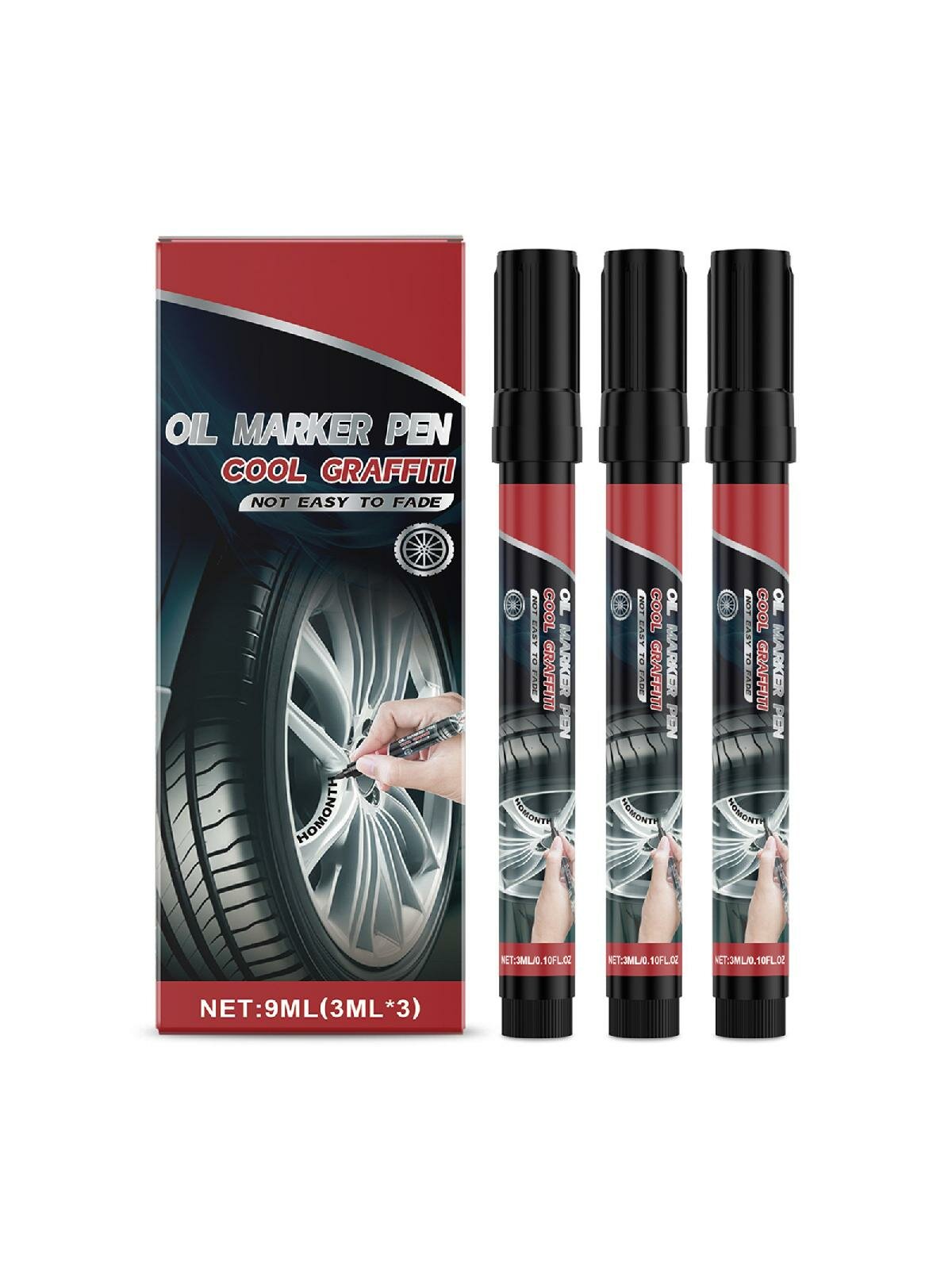 3шт Водостойких фломастеров для перманентной краски Маркер для граффити на шинах