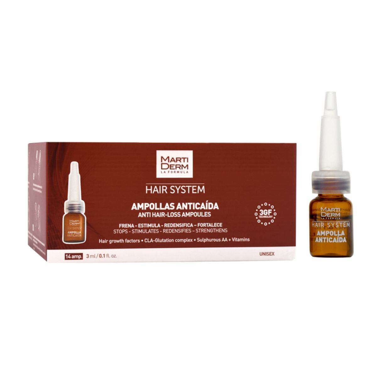 Мартидерм HAIR SYSTEM Ампулы против выпадения волос, 14х3 мл | MartiDerm HAIR SYSTEM