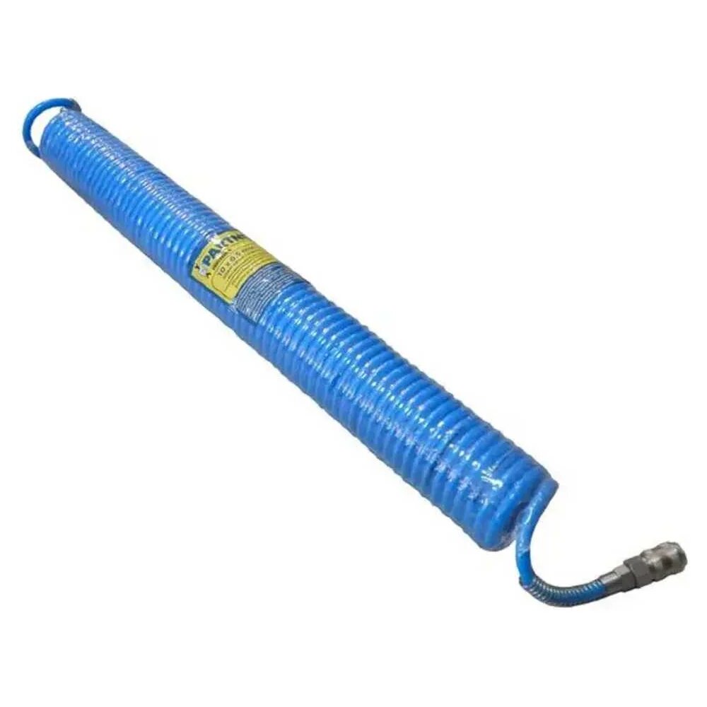 Шланг витой полиуретановый 6.5х10 мм, 5 м с быстроразъемными наконечниками, 15 бар Partner PA-1065-5M(15046)