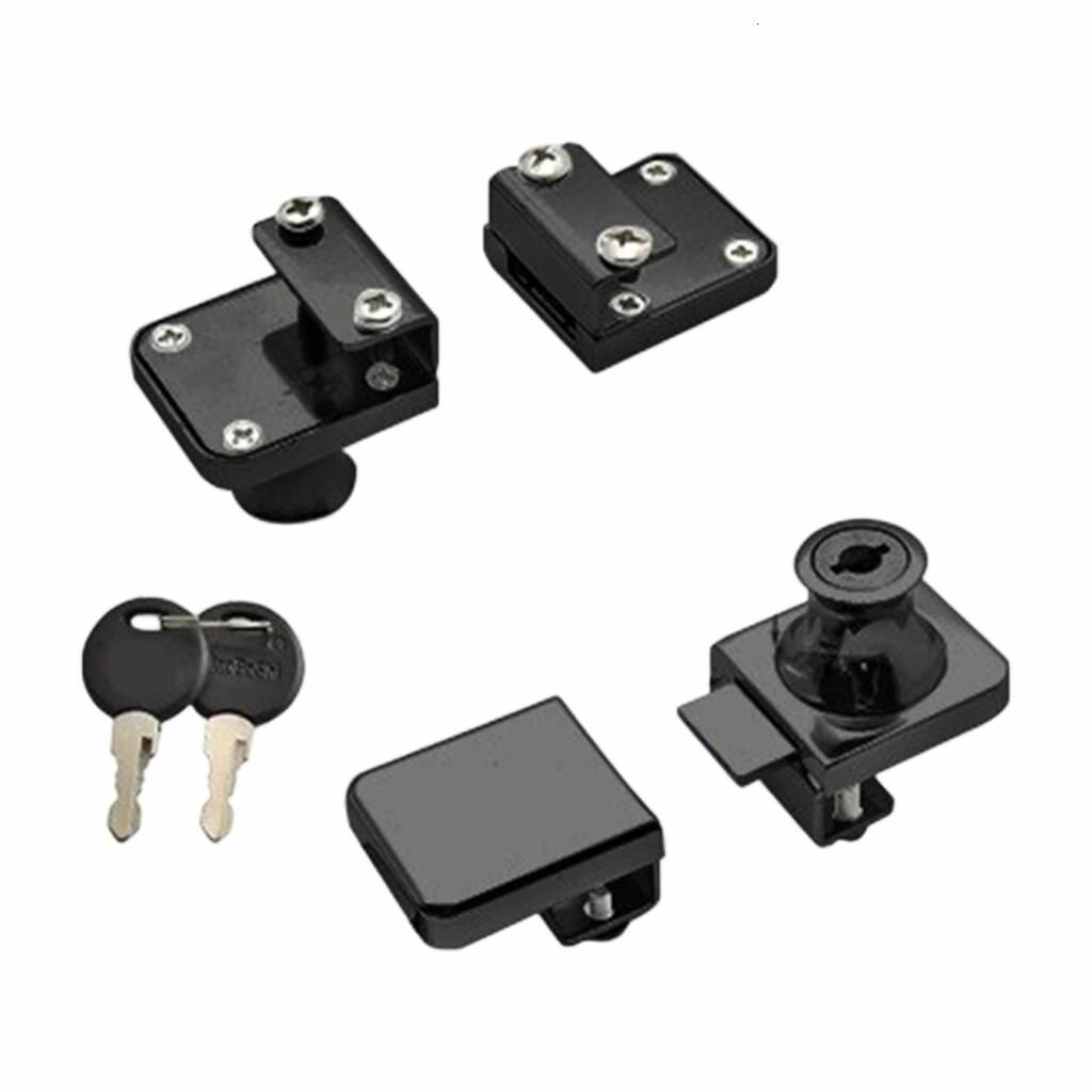 Стеклянный замок дверцы винного шкафа-витрины без перфорации-черный открытый 407