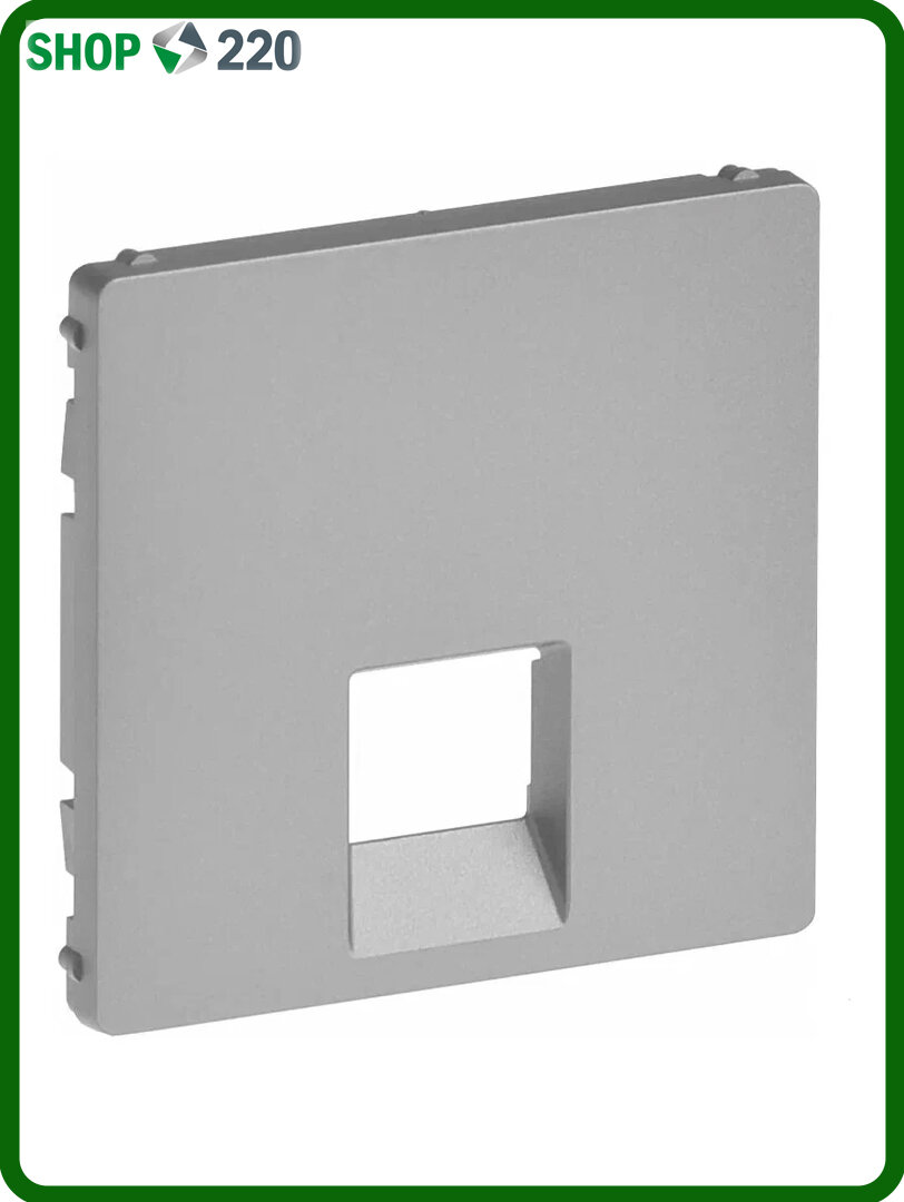 Лицевая панель Legrand Valena Life розетки телефонной RJ-11/Ethernet RJ-45 алюминий 755412
