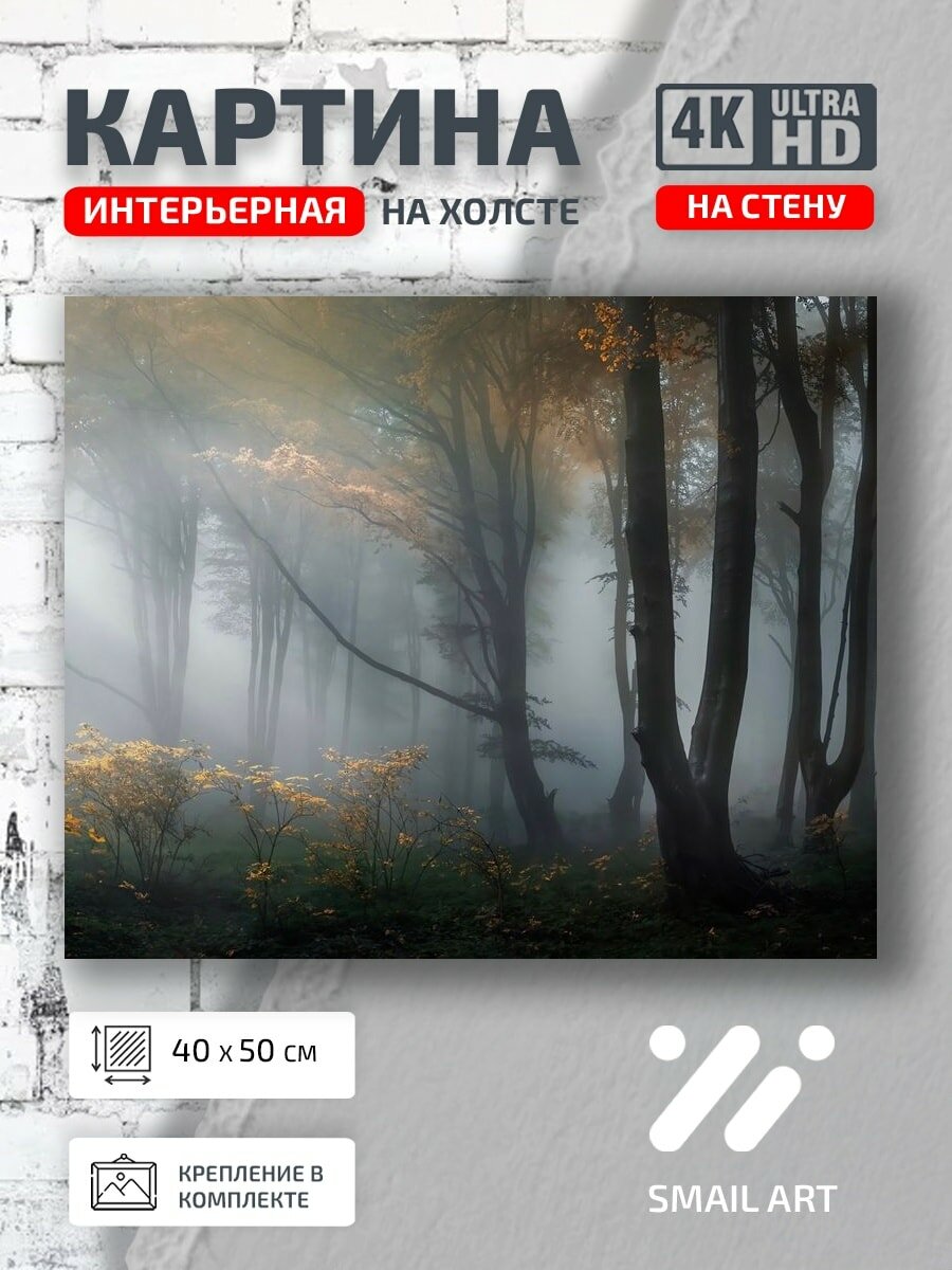 Картина на холсте интерьерная 40 на 50 на стену Природа Лес для офиса пейзаж