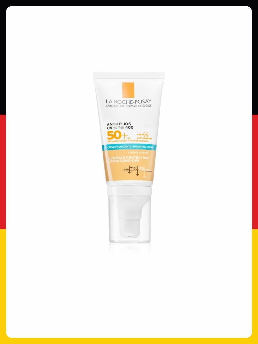 Средство солнцезащитное La Roche-Posay Anthelios UVMUNE 400 protective tinted facial cream SPF 50, 50 мл