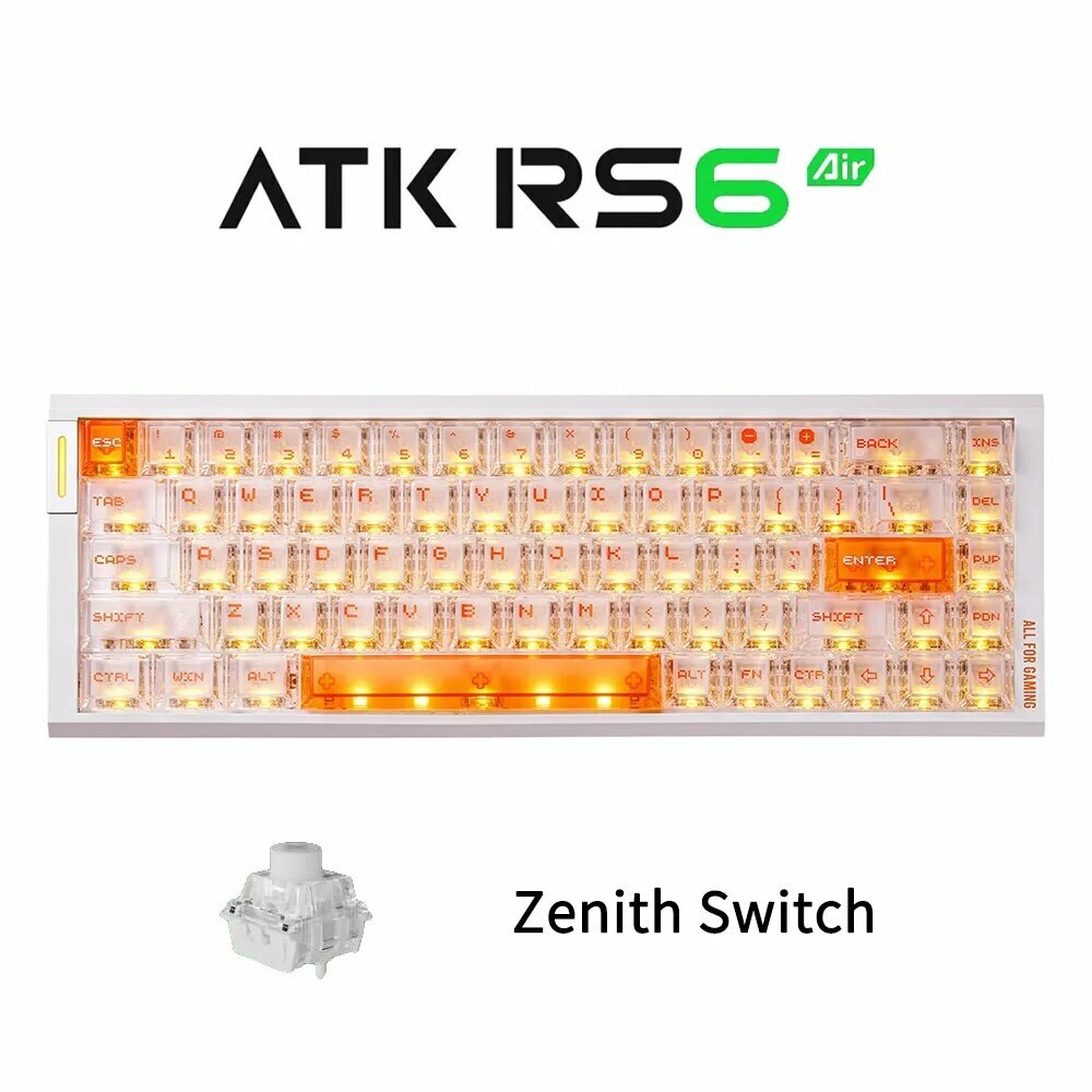 ATK Игровая клавиатура проводная RS6 Air Zenith Switch, Английская раскладка, белый