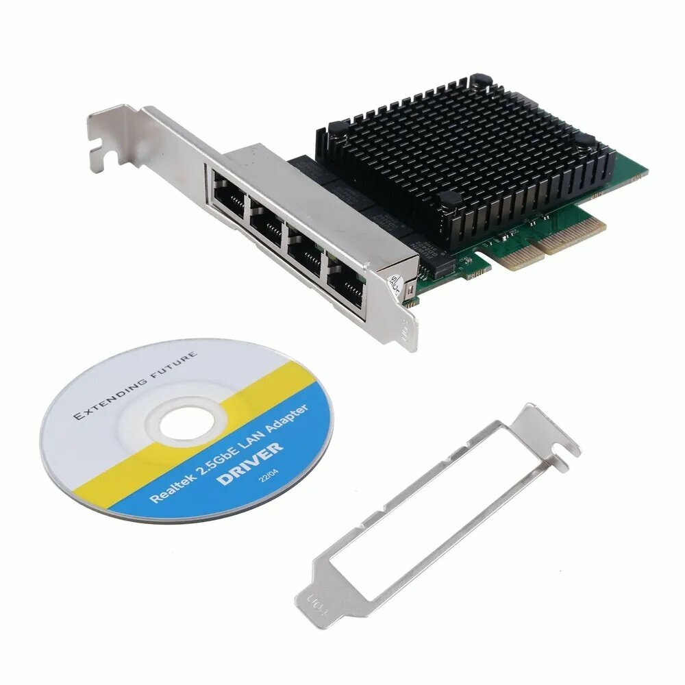 (R A E Z) PCIE X4 2.5G Gigabit Network Card RTL8125B 4-портовая сетевая карта Ethernet Настольный сервер Сетевая