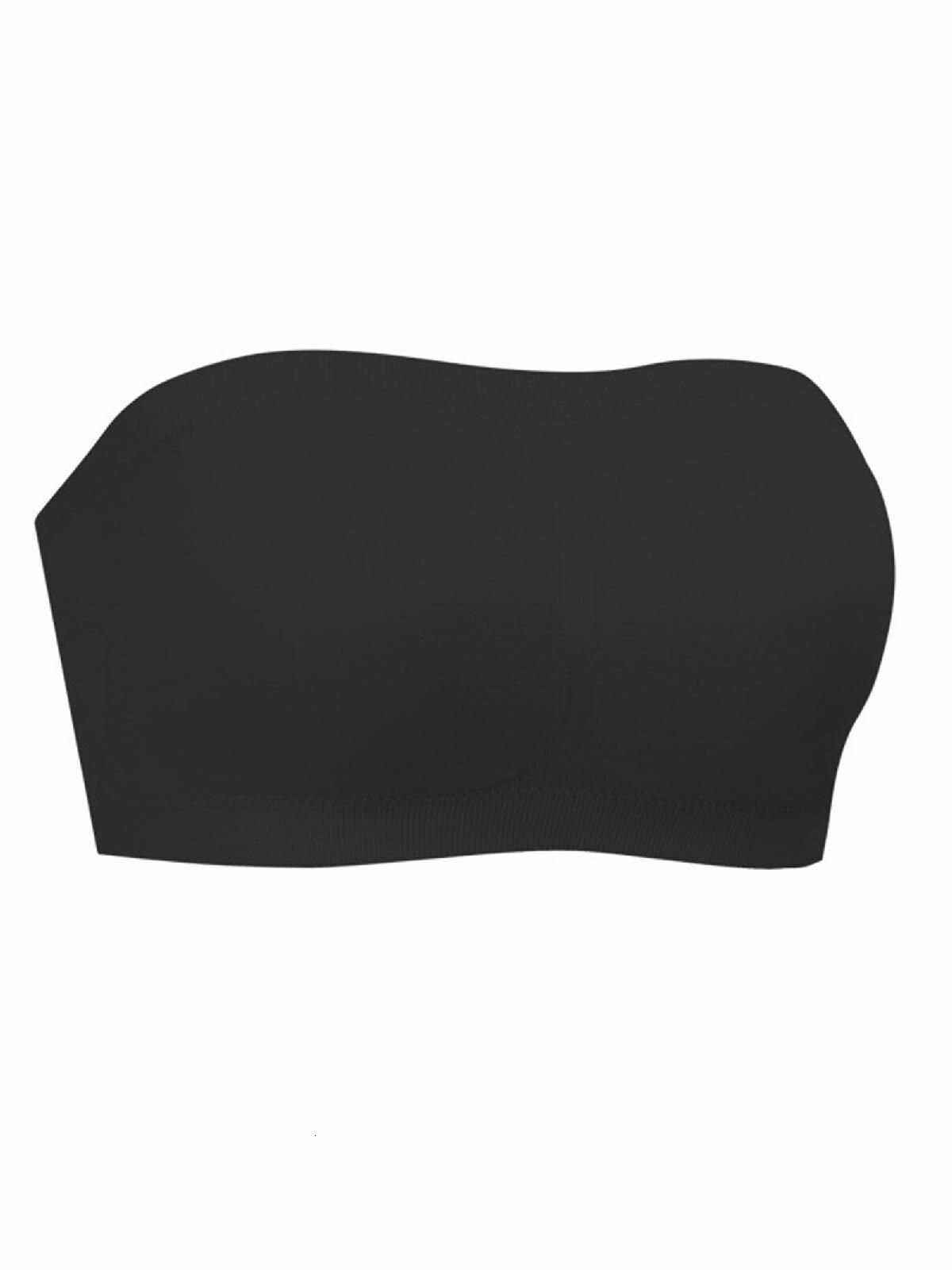 Женский бесшовный бюстгальтер-трубка, Черный - Универсальный код