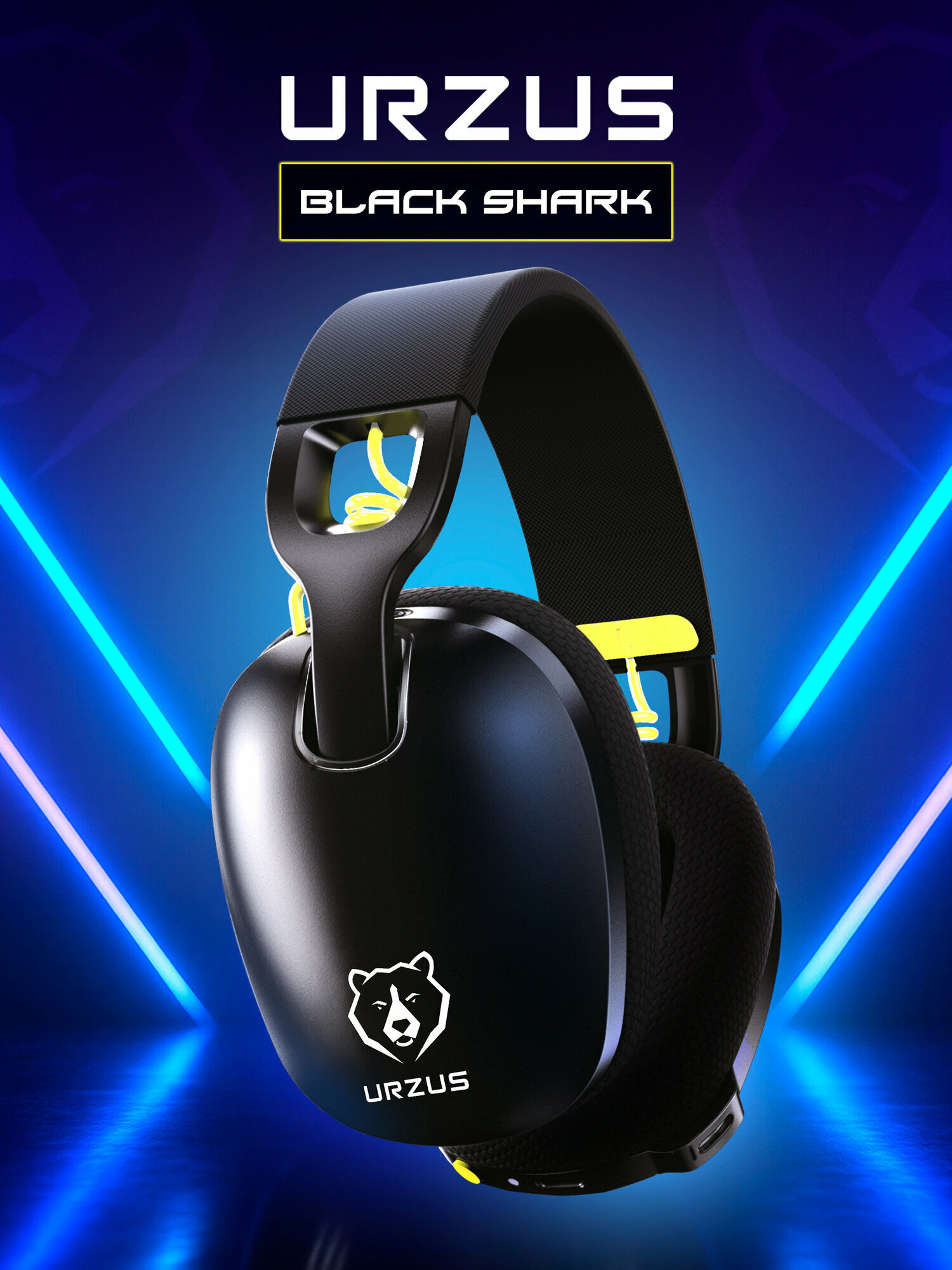 Наушники-гарнитура беспроводные игровые URZUS Shark черный (UR-5524117)