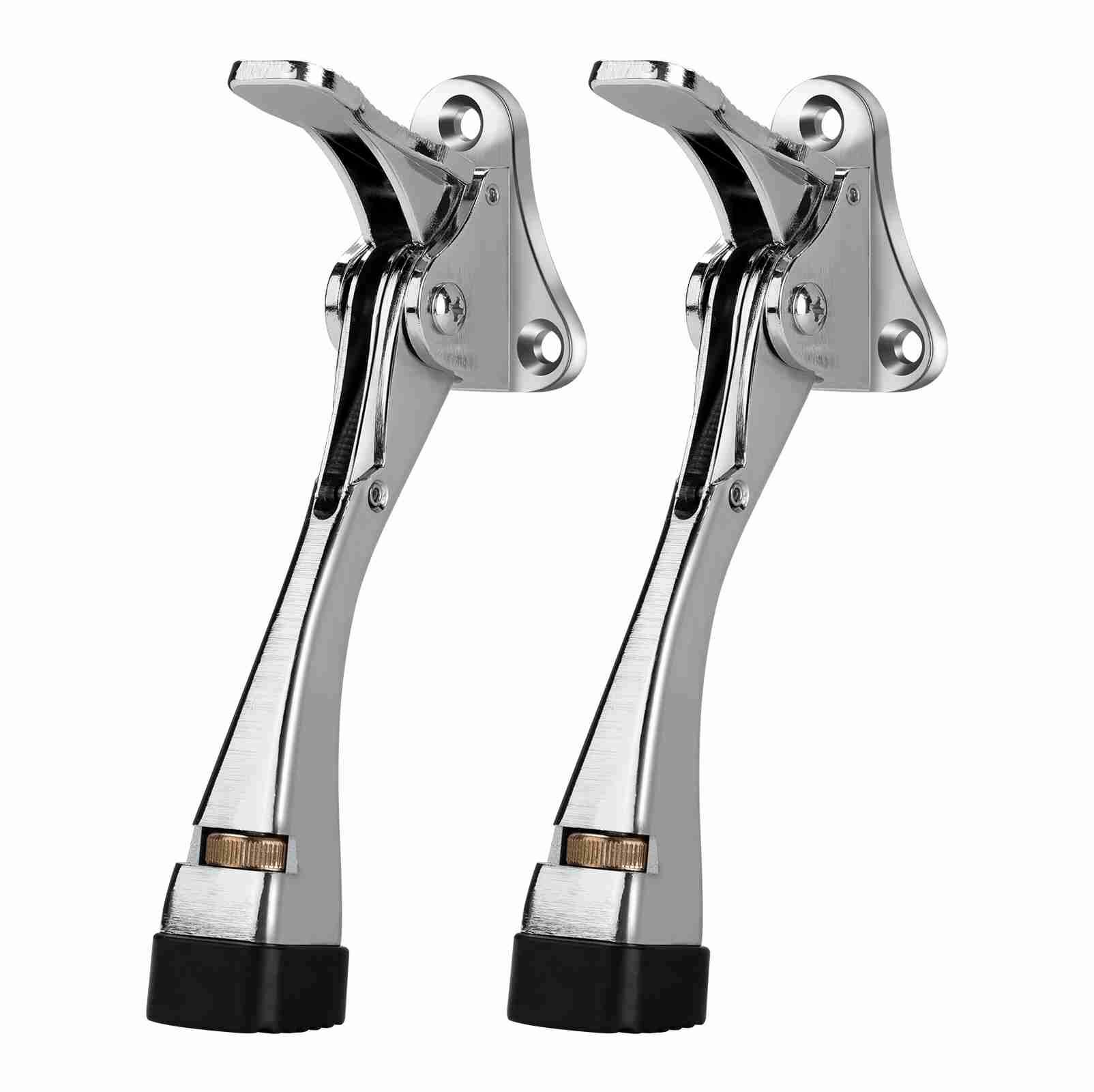 2шт дверной упор, нержавеющая сталь, резиновая ножка, для ковра, стекла