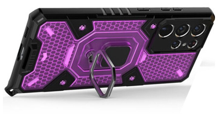 Противоударный чехол с Innovation Case c защитой камеры для Samsung Galaxy S21 Ultra фиолетовый