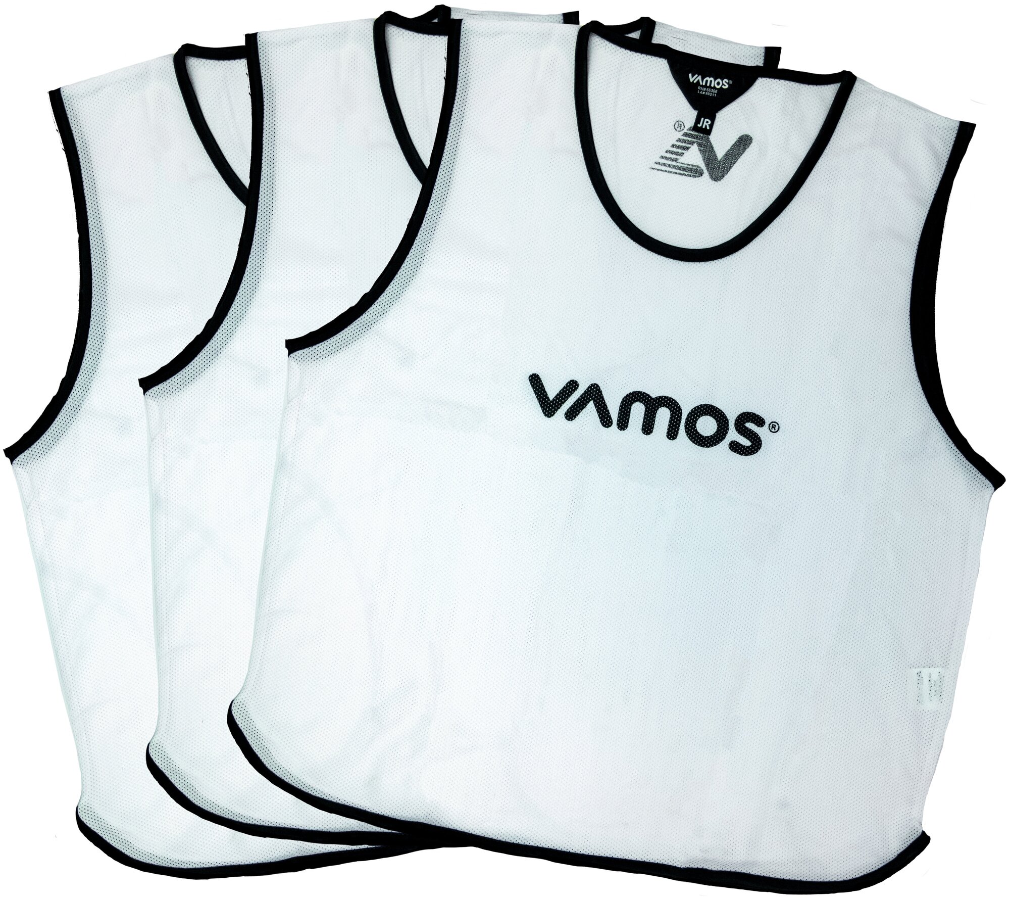 Манишка VAMOS, футбольная, для детей, 3 шт, всесезонная, белая