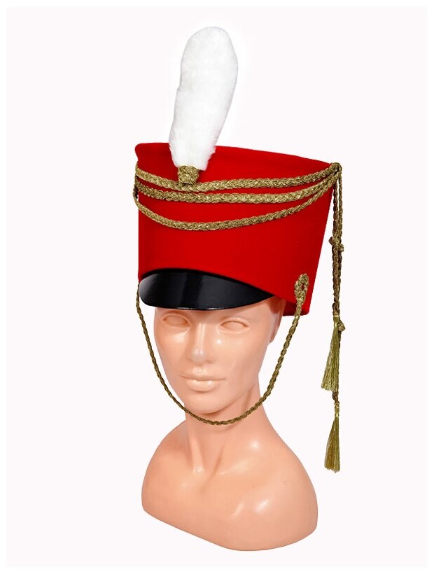 Кивер гусарский из бархата детский (Цв: Красный )