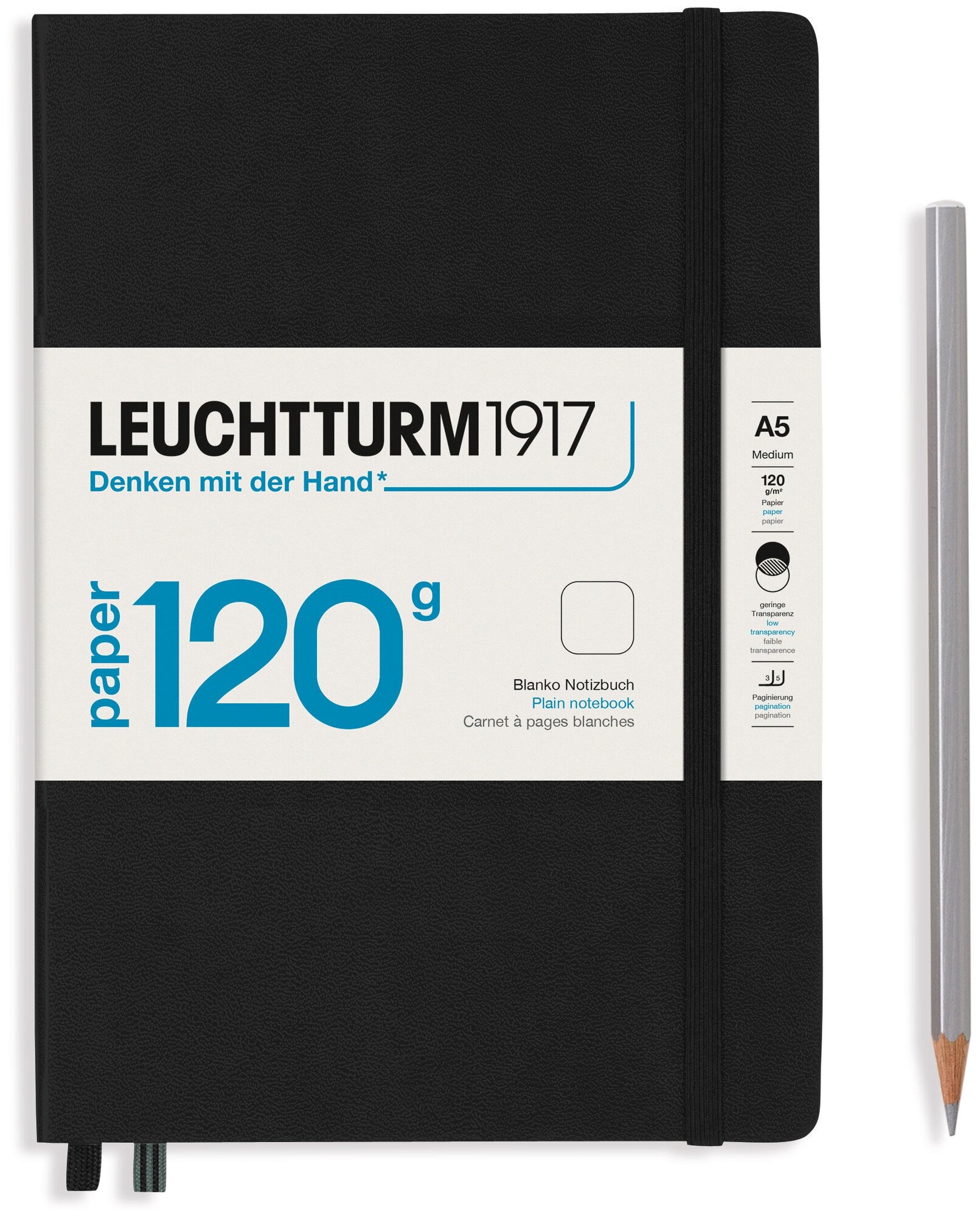 Блокнот Leuchtturm 120g Edition Medium A5 101л без линовки твердая обложка Черный